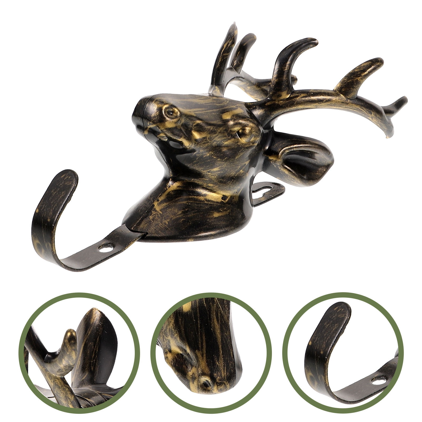 HOOWIFFY 1Pack Mounted Deer Head Wall Hook Deer Head Hook Wall Plastic ...