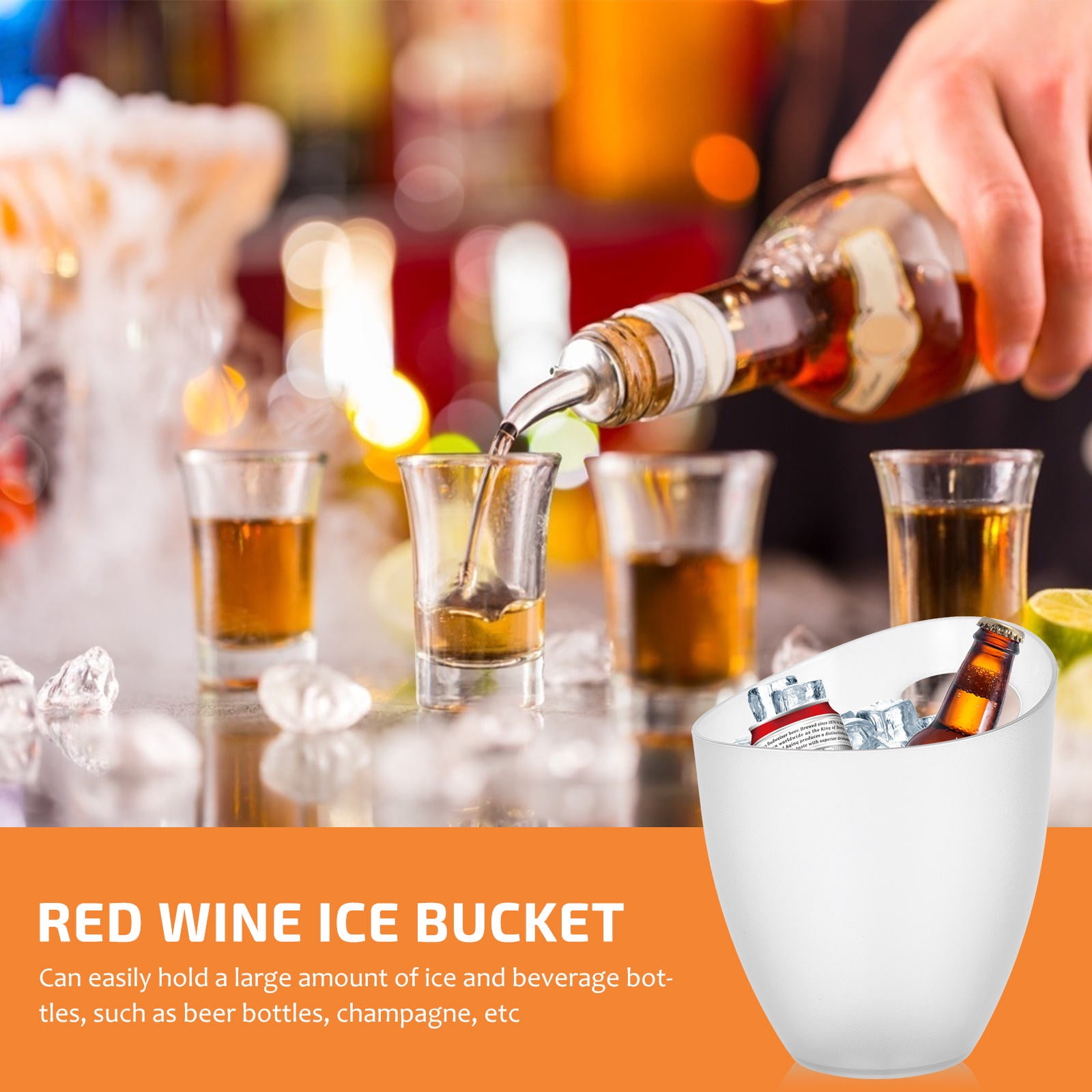 HOOWIFFY 1Pack Portable Ice Bucket Table for Restaurant Use with Ingot ...