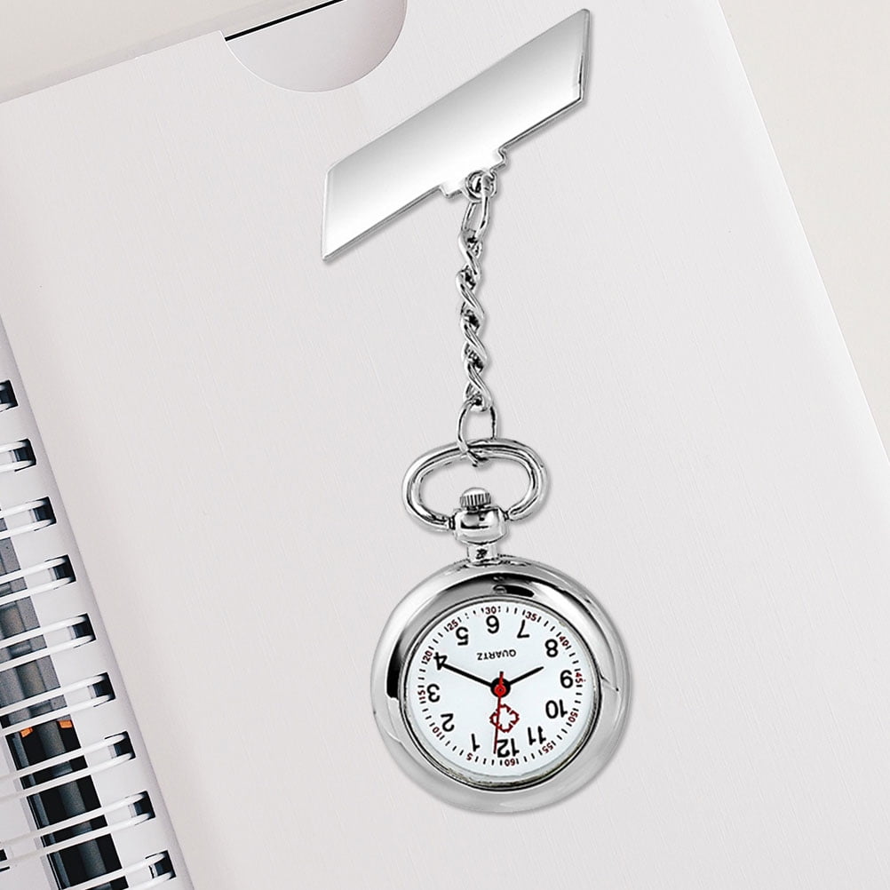 HOOWIFFY 1Pack Silver Metal Nurse Watch for Medical Personnel in ...