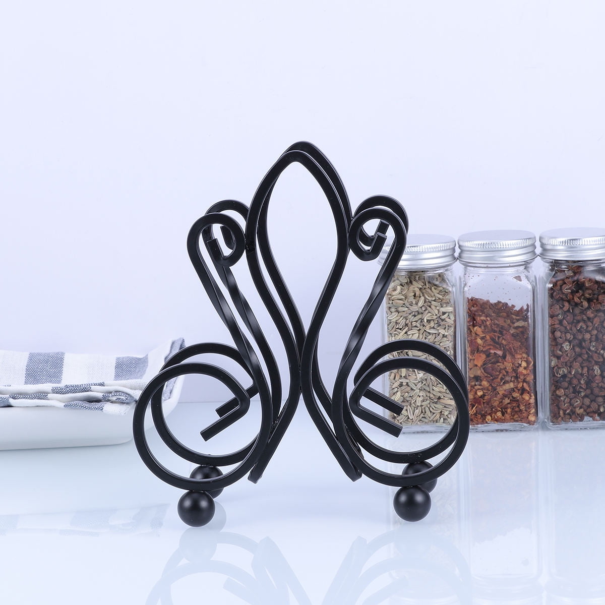 HOOWIFFY 1Pcs Black Cutting Board Storage Rack For Kitchen Countertop ...