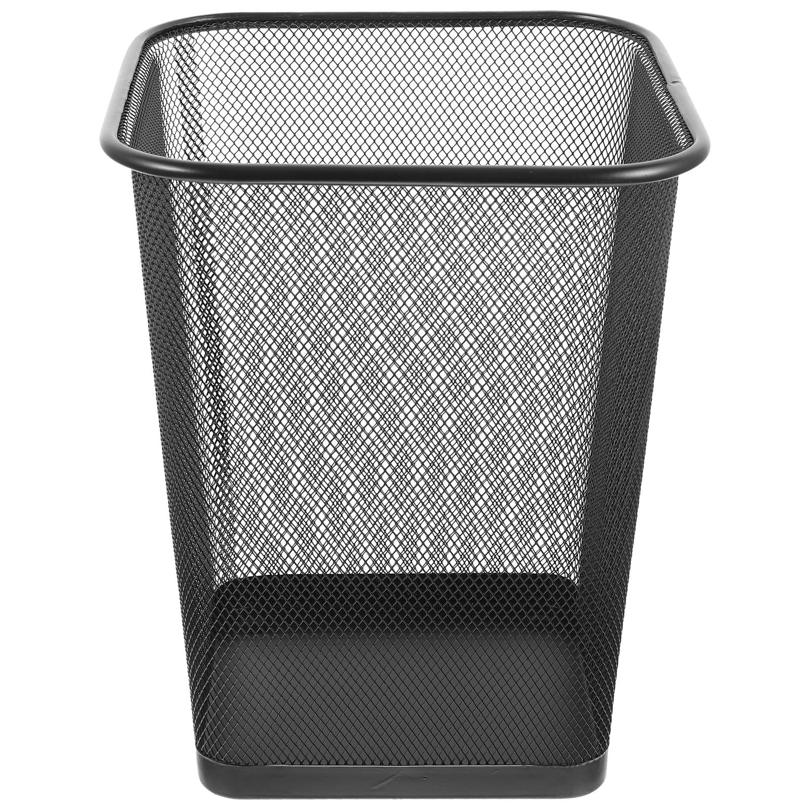 HOOWIFFY 1Pcs Black Iron Trash Bin For Dorm Bedroom Sleek Simplicity ...