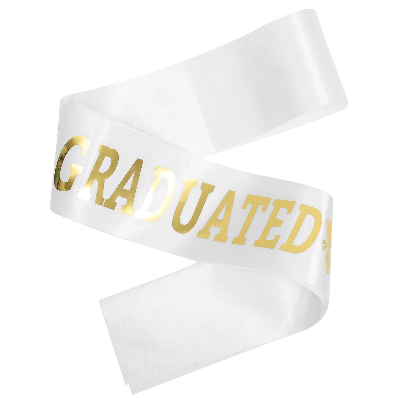 HOOWIFFY 1Pcs Graduation Sash 160.00X9.50X0.10CM White Satin for ...