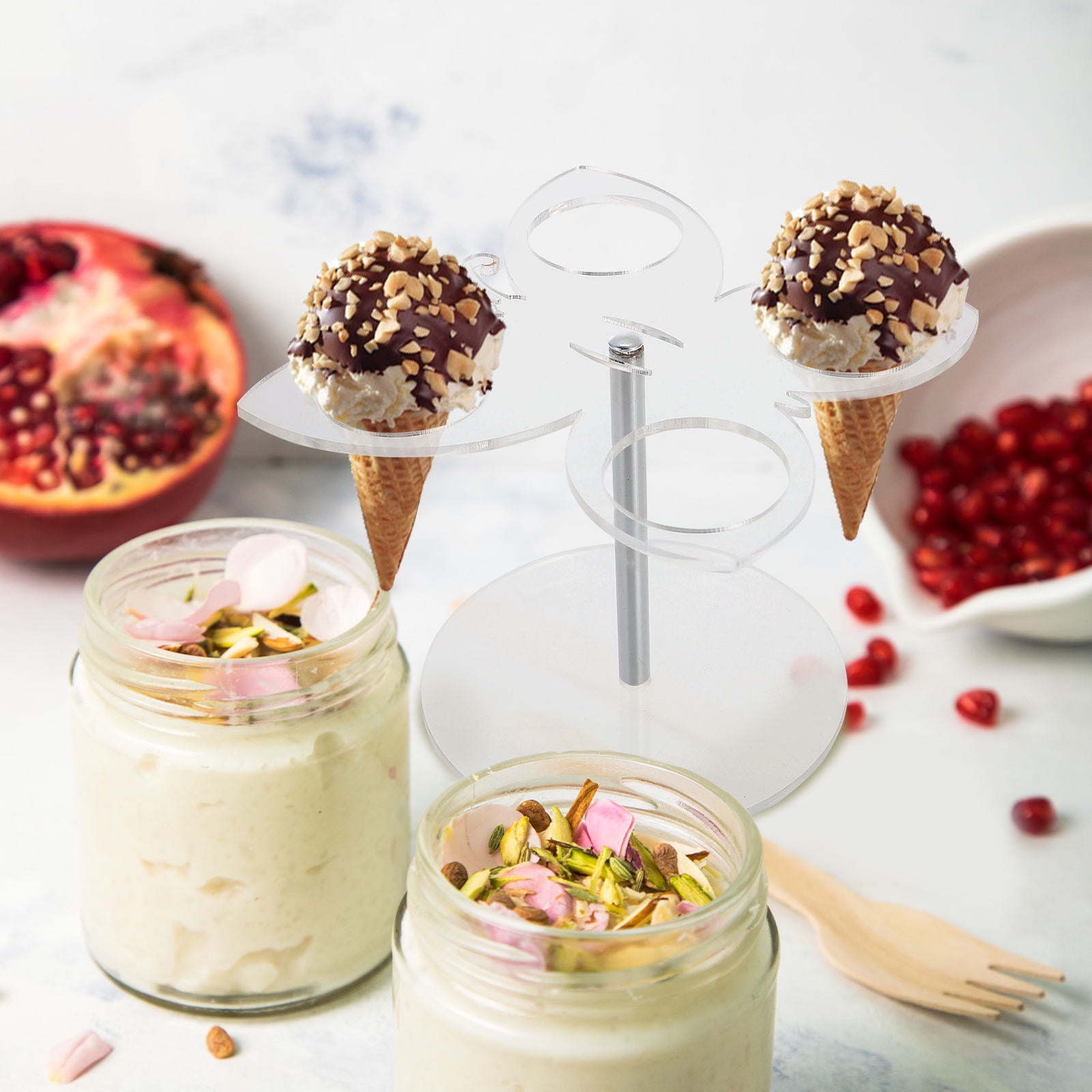 HOOWIFFY 1Pcs Ice Cream Display Acrylic Simple Shape For Ice Cream Cone ...