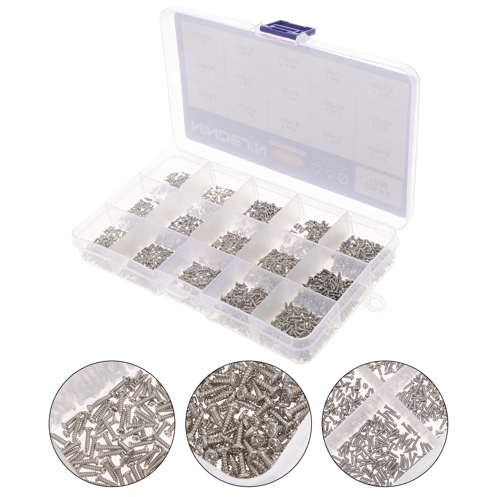HOOWIFFY 1Set Self Drilling Stainless Steel Screws Assortment Kit for ...