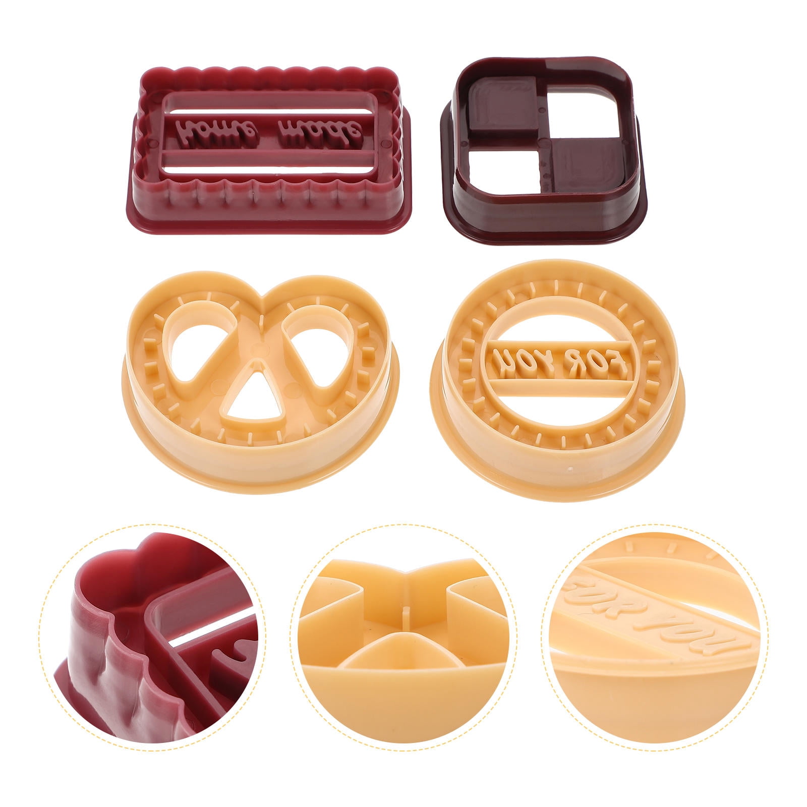 HOOWIFFY 2 Sets Biscuit Mold Set Assorted Color Plastic DIY Design for ...