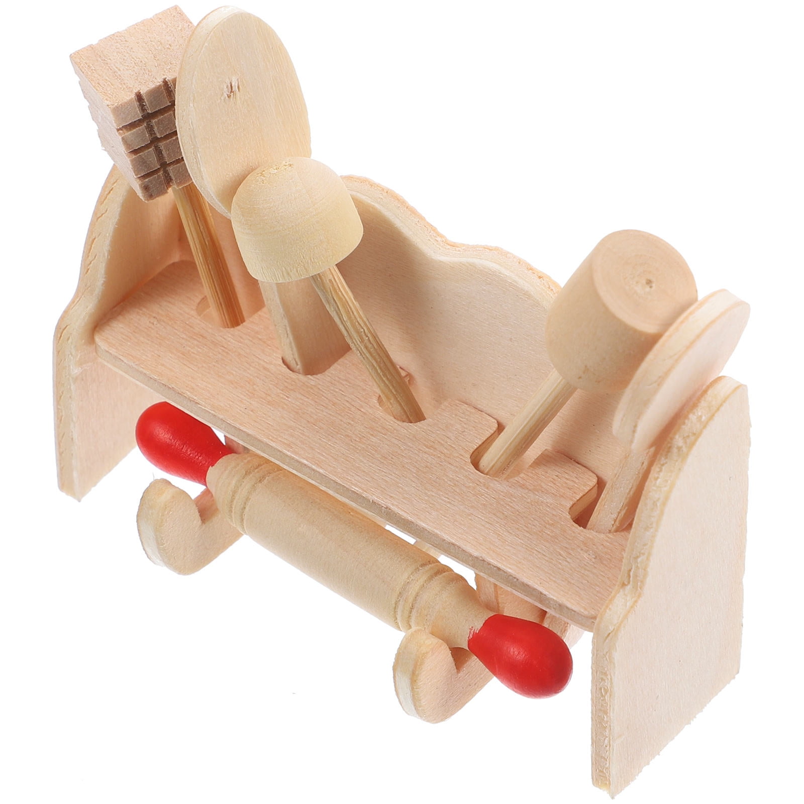 HOOWIFFY Dollhouse Kitchen Model Miniature Cooking Utensils 2 Sets Wood ...