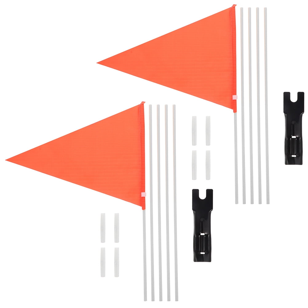 HOOWIFFY Orange Bike Safety Flags 2 Sets Durable Rectangular Cycling ...