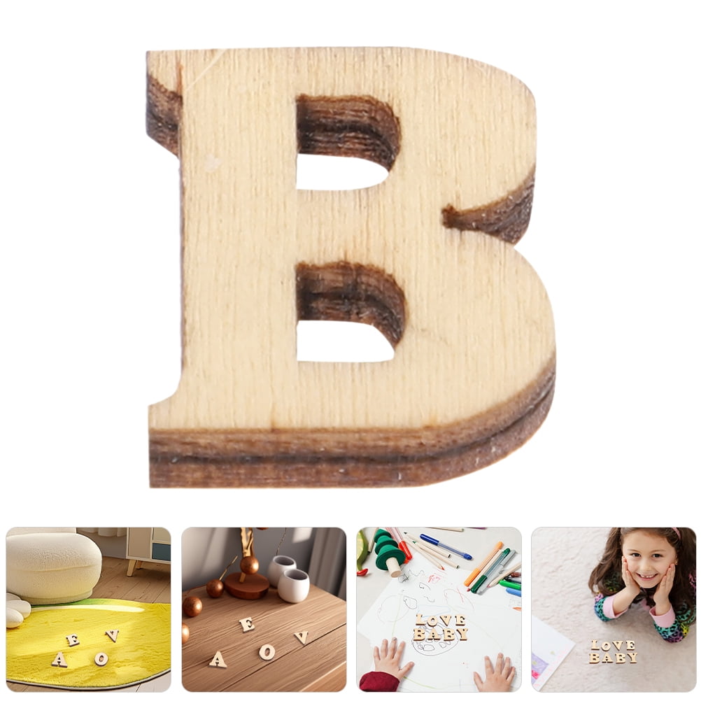 HOOWIFFY Mini Letters for Educational Activities Wooden Letters Beige ...