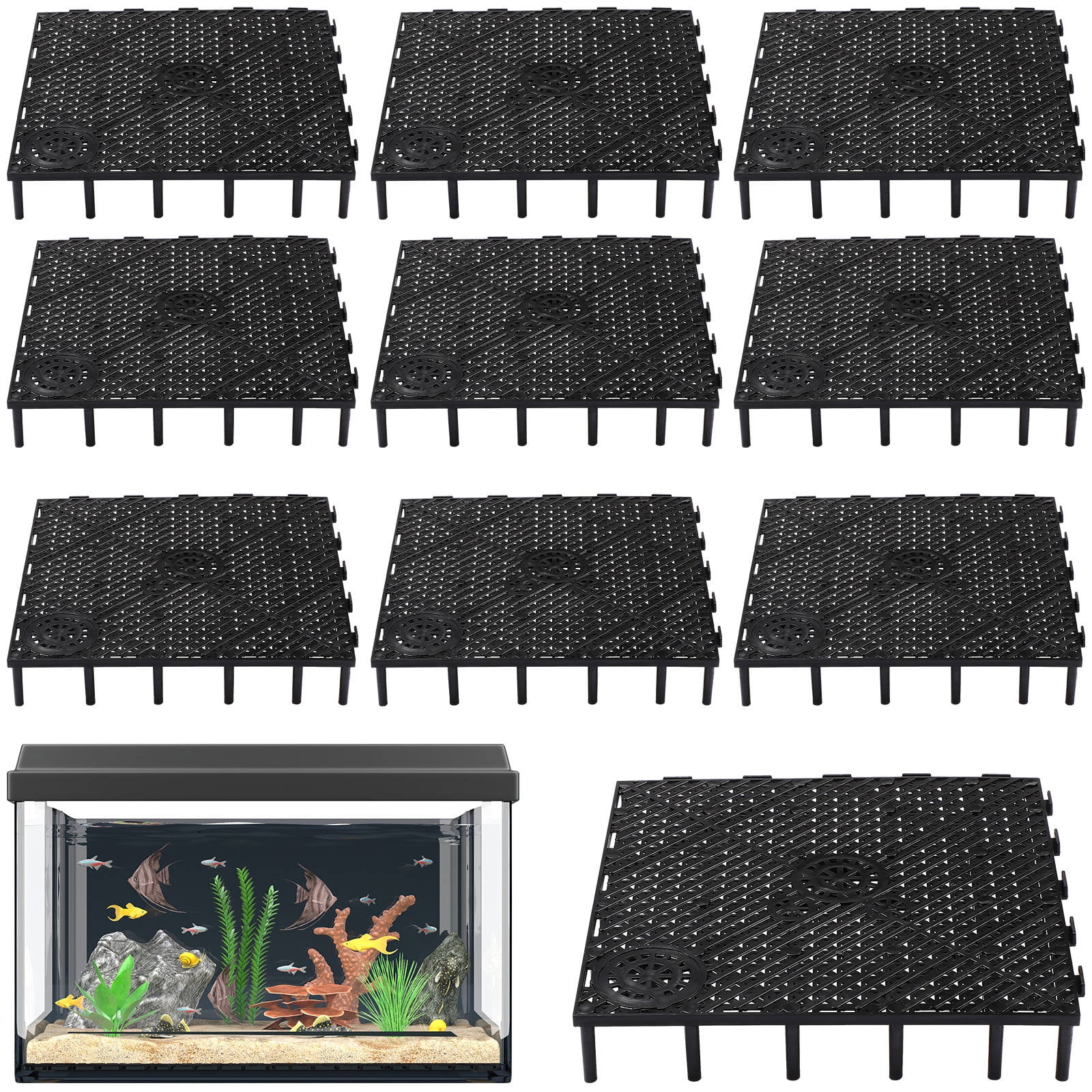 HOOWIFFY 20Pack Betta Fish Tank Divider Fish Tank Screen Black for ...