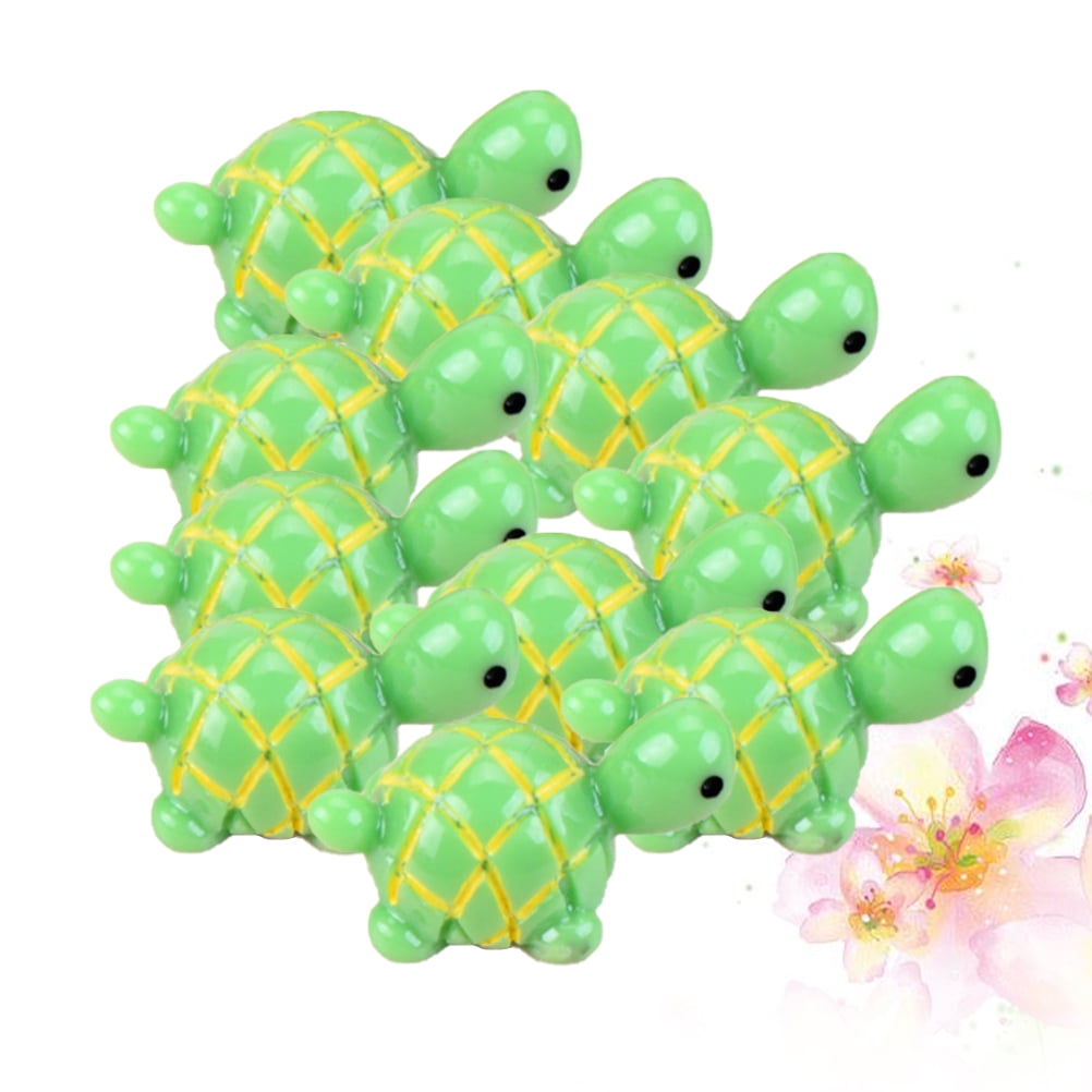 HOOWIFFY 20Pack Miniature Turtle Figurines Green Color for Living Room ...
