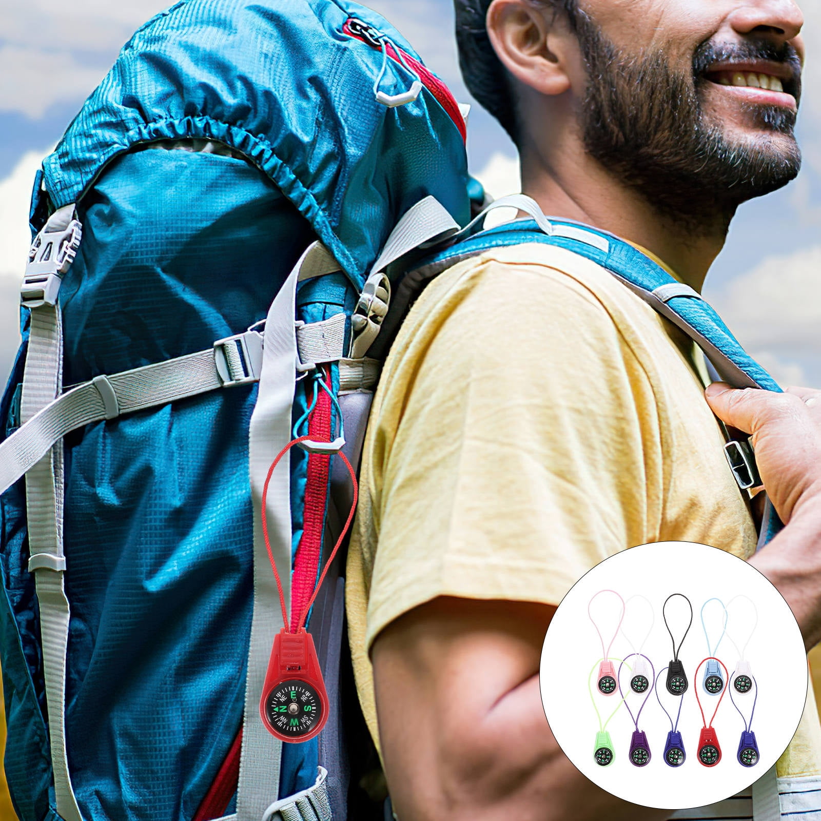 HOOWIFFY 20Set Compact Assorted Color Abs Acrylic Outdoor Small Compass ...