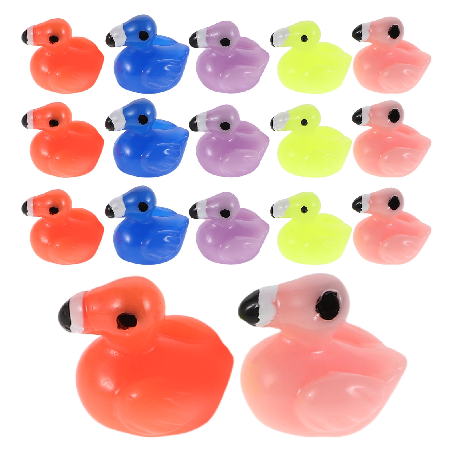 HOOWIFFY 25Pcs Miniature Flamingo Figurine Resin Assorted Color ...