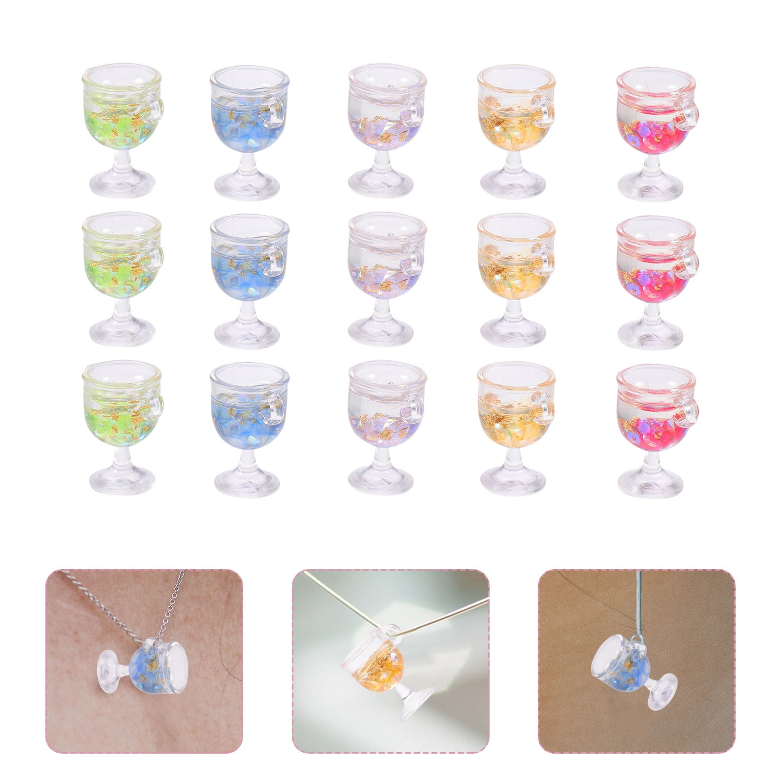 HOOWIFFY 25Pcs Resin Goblet Charms Assorted Color For Diy Accessory And ...