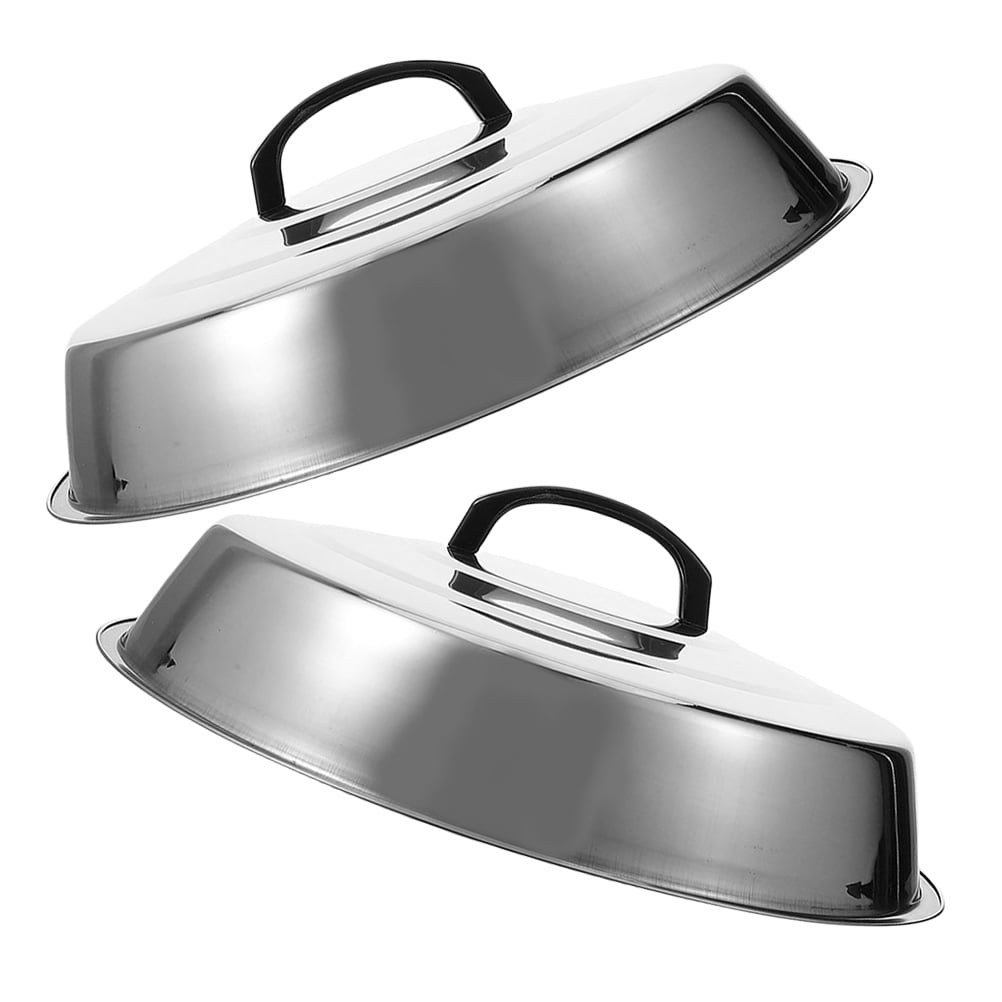 HOOWIFFY 2PCS Silver Metal Food Dome Cover for Steam Vegetables and ...