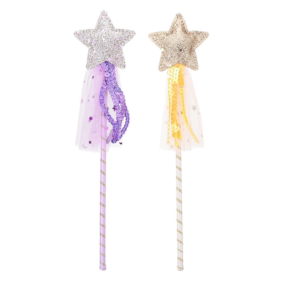 HOOWIFFY 2Set Glitter Star Wands for Kids and Toddlers Party and Use ...