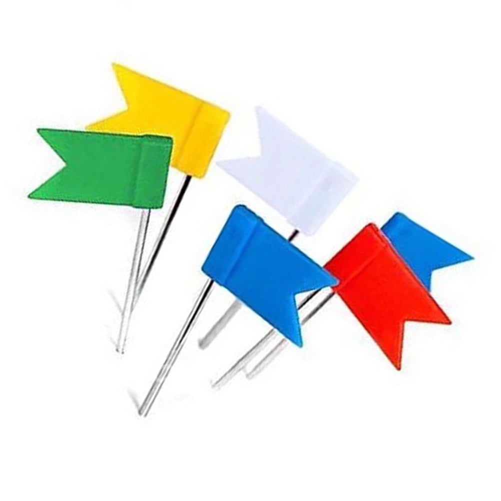 HOOWIFFY 3.5 x 1.8 x 0.2in 160Pcs Flag Push Pin Map for Teachers and ...