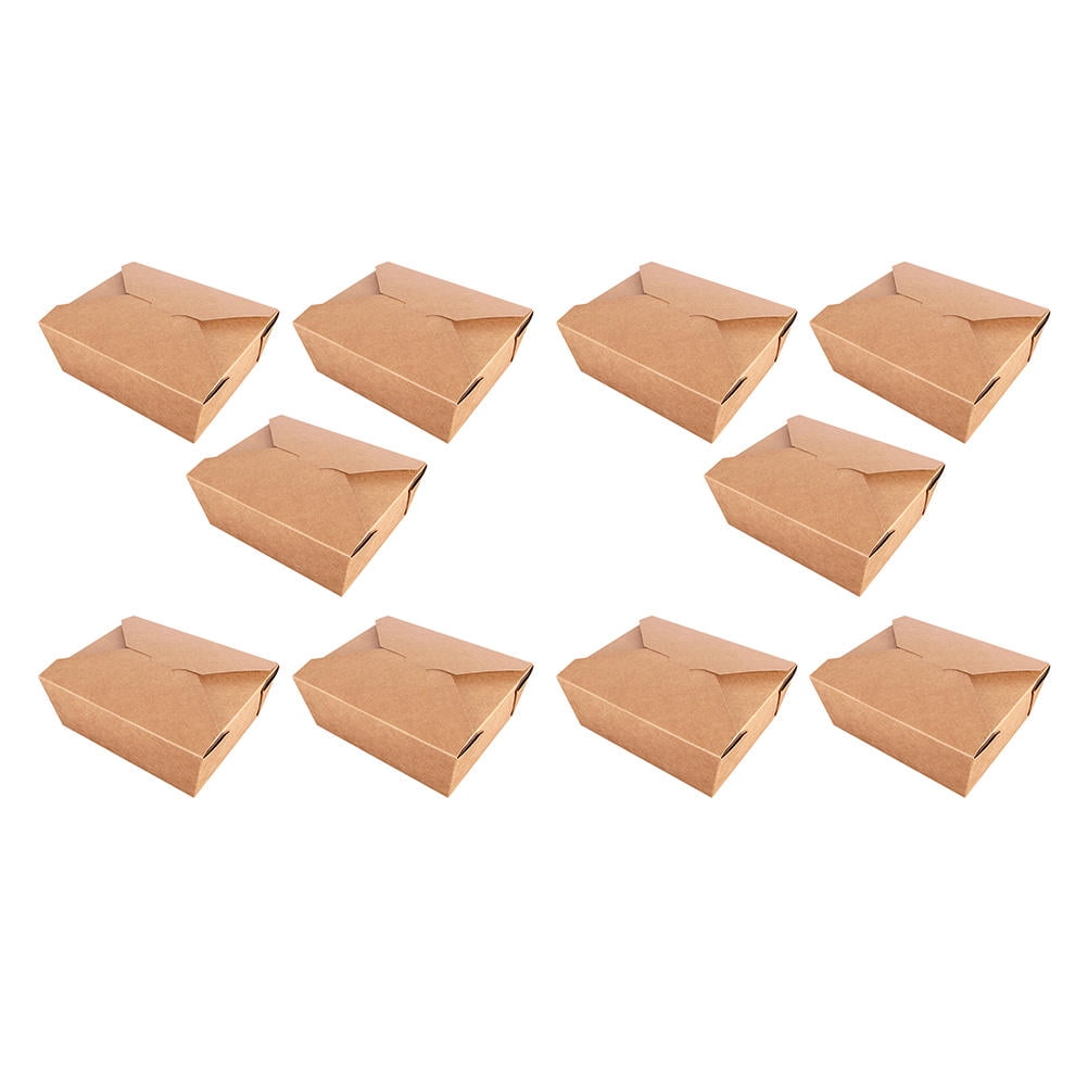 HOOWIFFY 30Pcs Container Rectangular Khaki Paper for Food Storage 5 ...