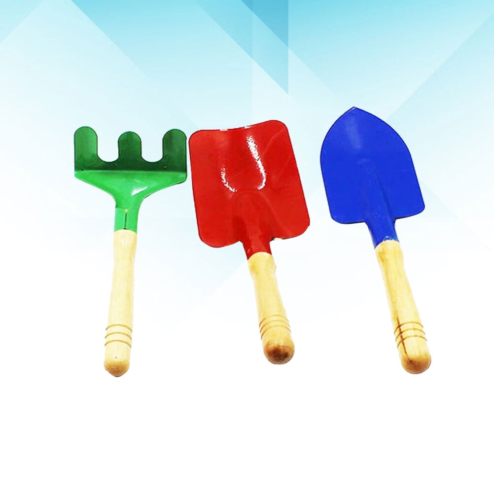 HOOWIFFY Kids Gardening Set Garden Tool Set Iron 3Pcs Wood Assorted ...