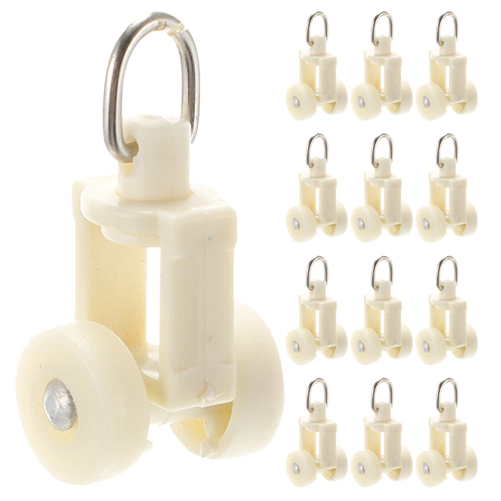 HOOWIFFY 40PCS Plastic Curtain Track Glider Rollers Hooks for ...