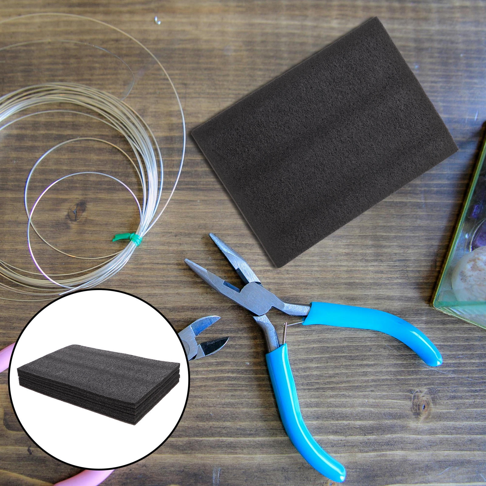 HOOWIFFY 4Pcs Foam Pads Black Polyethylene for Tool Box Inserts 11.95X7 ...