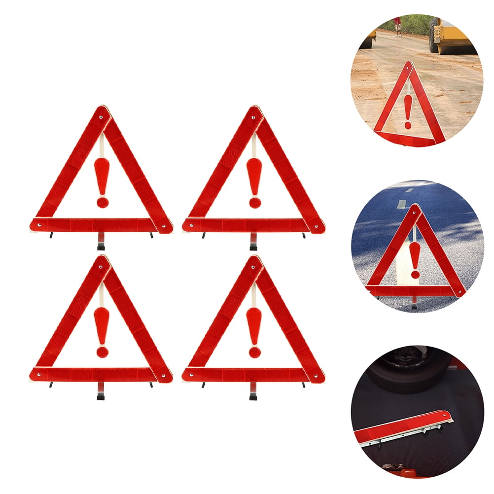 HOOWIFFY 4Pcs Safety Triangles Plastic Assorted Color for Emergency ...