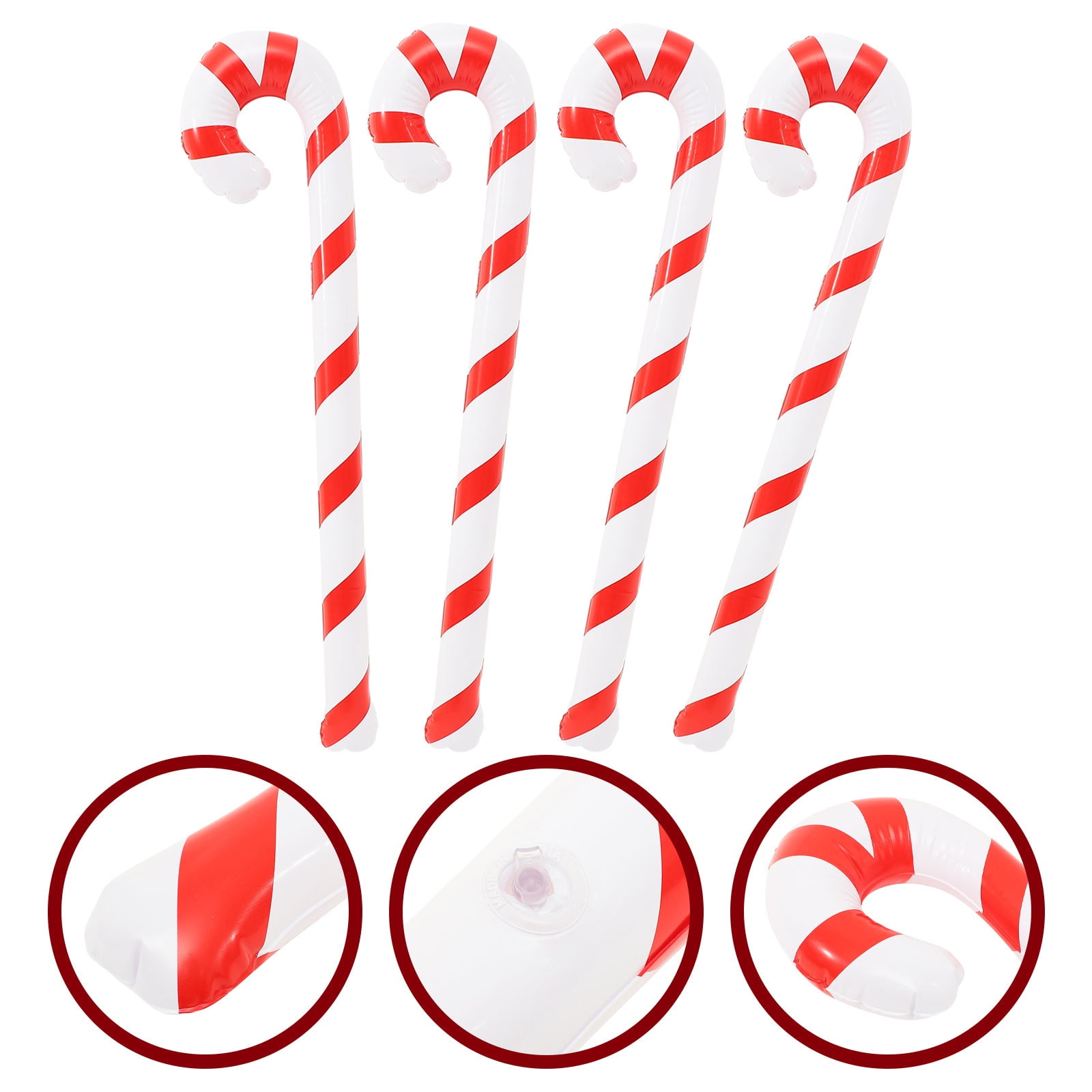 HOOWIFFY Christmas Inflatable Candy Canes Red 4Pcs 35In - Walmart.com