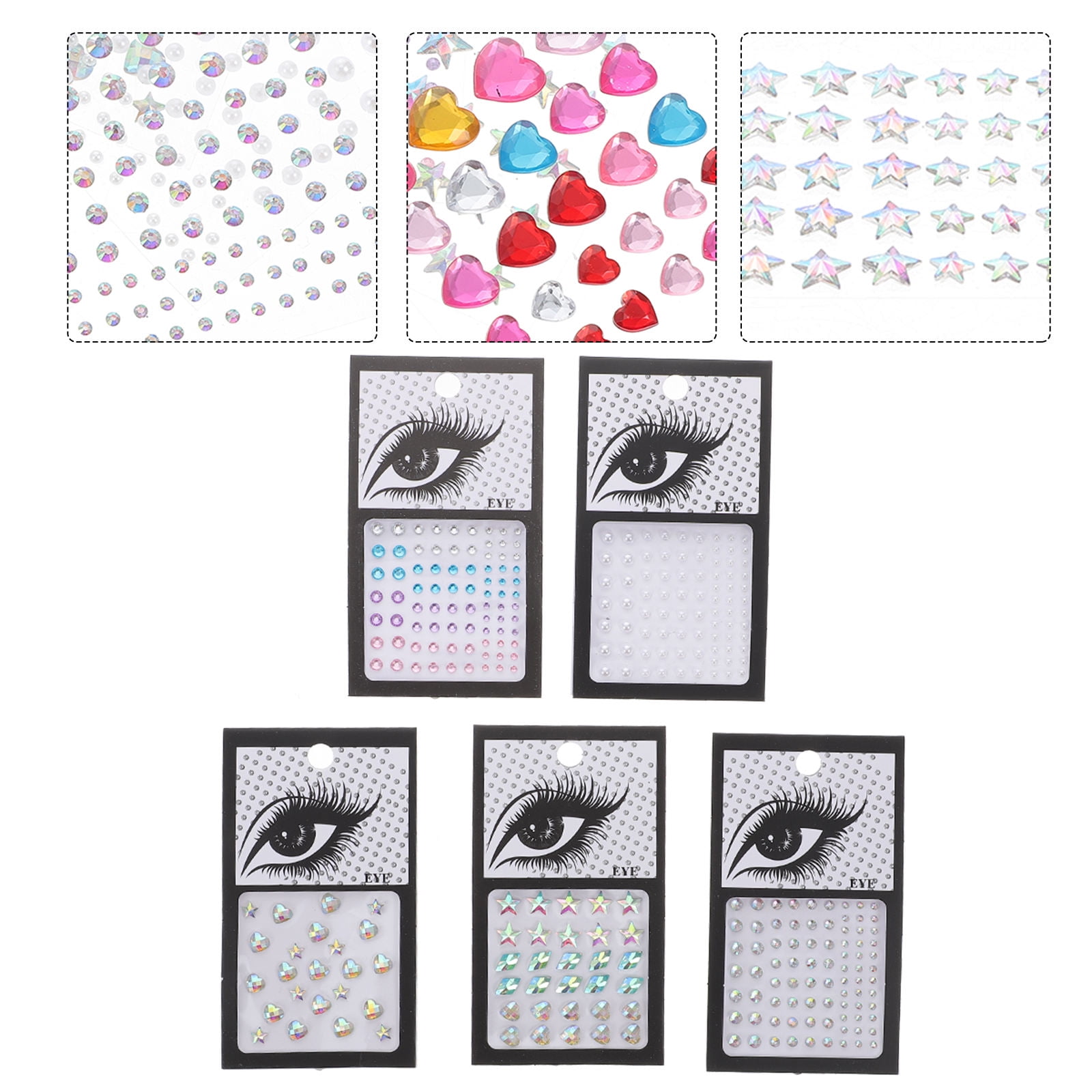 HOOWIFFY 5 Sheets Crystal Rhinestone Sheet Sticker Easy to Apply ...