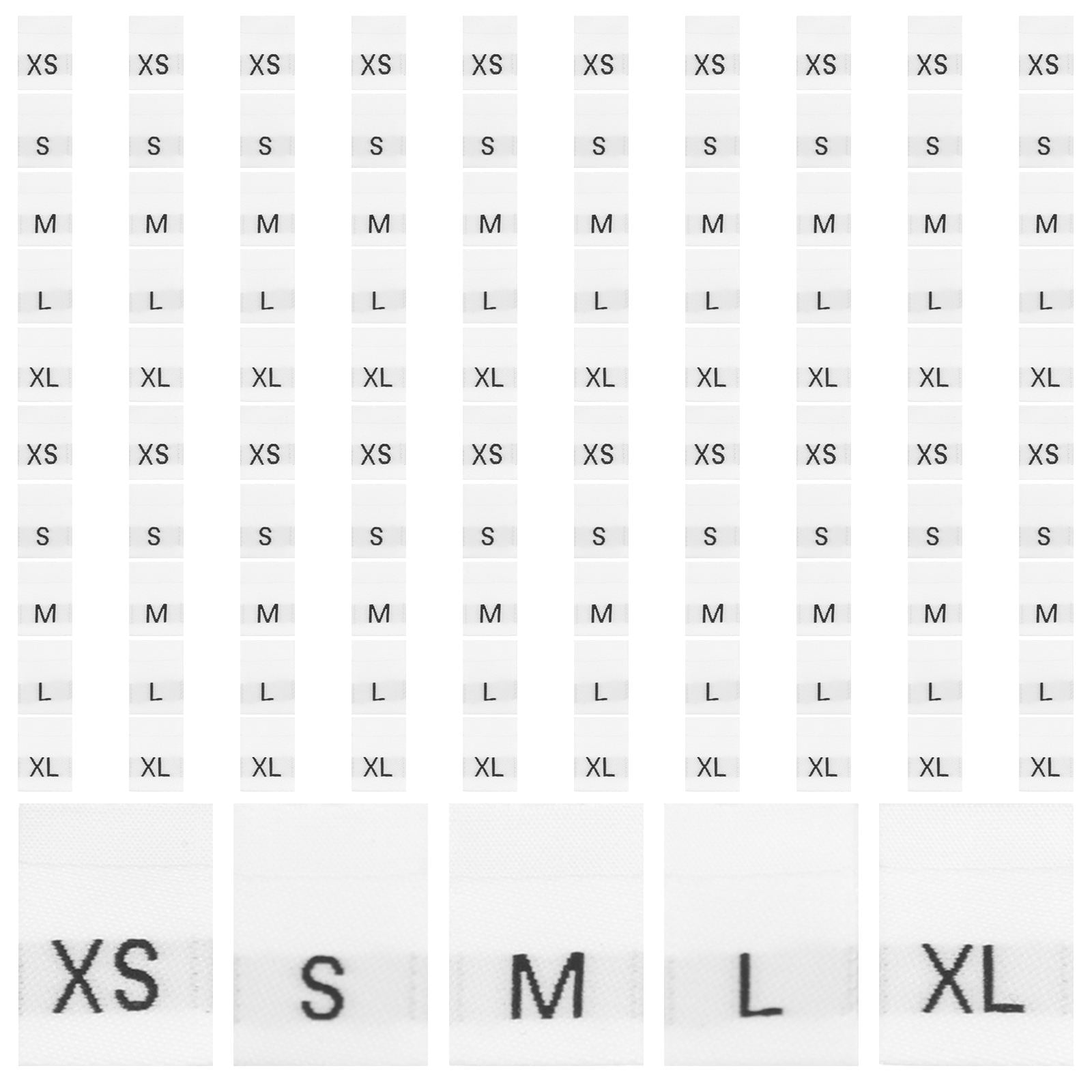 HOOWIFFY 500Pcs Sewable Rectangular White Polyester Garments Size Tags ...