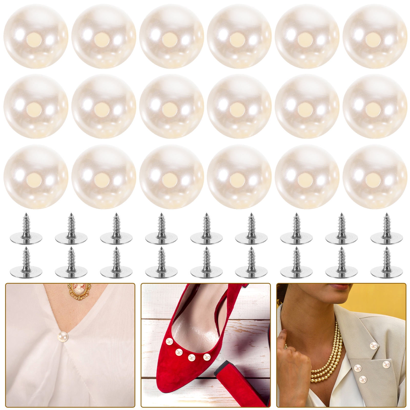 HOOWIFFY 50Pcs Beige Pearl Buttons for Clothing Diy and Replace Old Buttons - Walmart.com