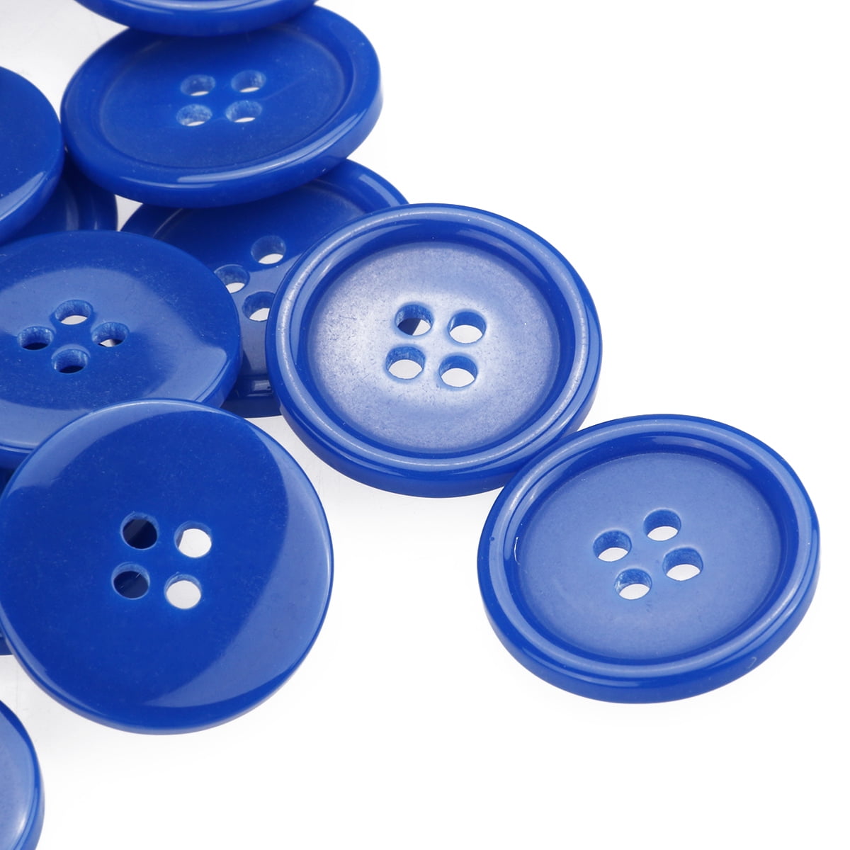 HOOWIFFY 50Set Sewing Buttons Cute 4-Hole Round Resin Blue for Craft ...
