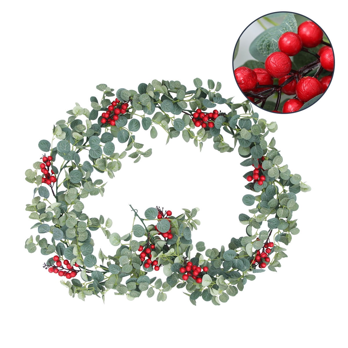 HOOWIFFY Chic Christmas Rattan Cane with Lifelike Money Leaves for ...