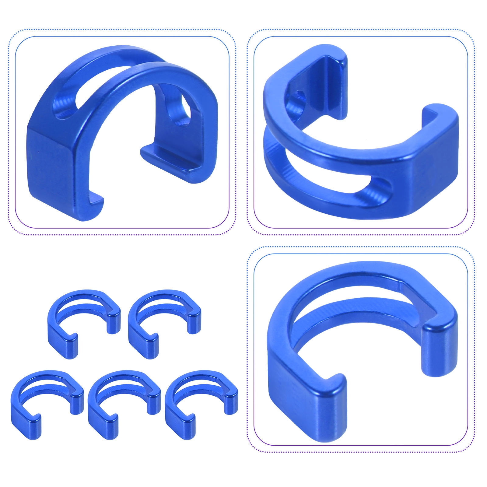 HOOWIFFY 5Pcs Blue Tubing Clips Bike Frame C Clips Clamps Strong and ...
