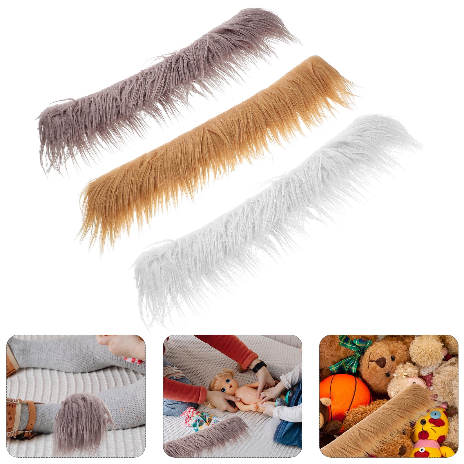 HOOWIFFY 6Pcs Faux Fur Strips for Diy Crafts Costume Making Toy ...