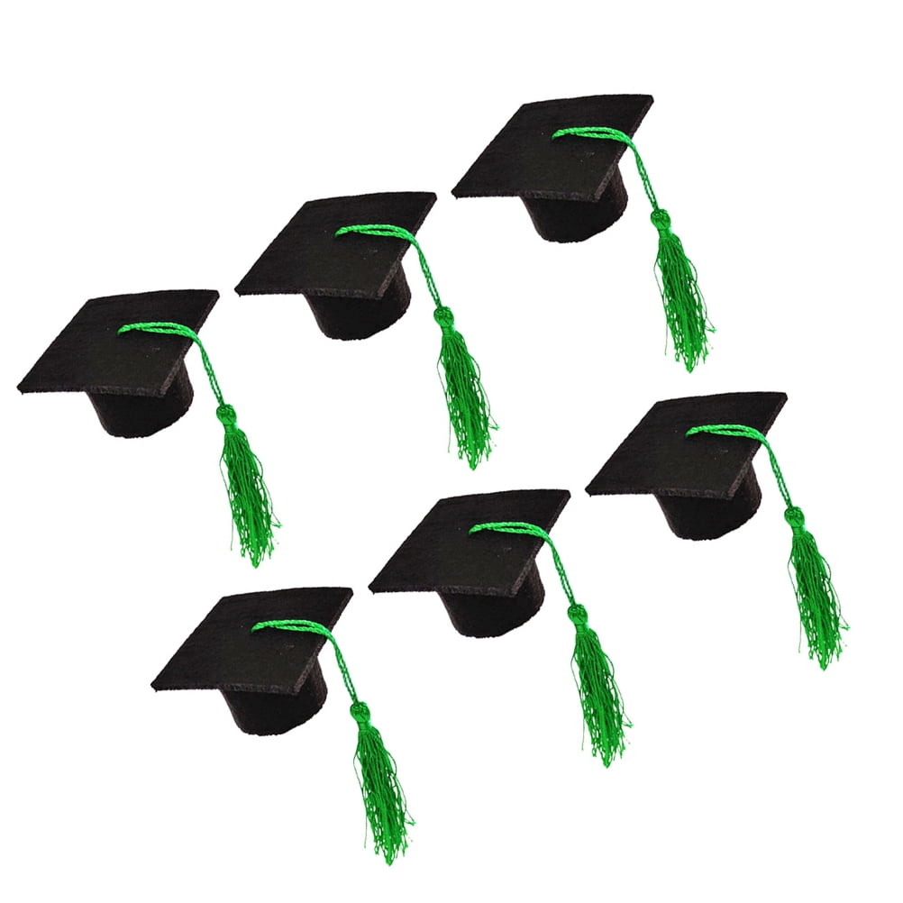 HOOWIFFY 6Pcs Graduation Hat Bottle Topper Non-woven Fabric Decoration ...