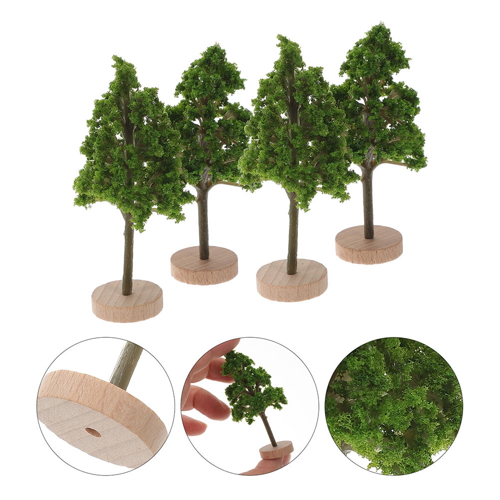 HOOWIFFY Miniature Toy Trees 6Pcs Plastic Roadside Landscape ...