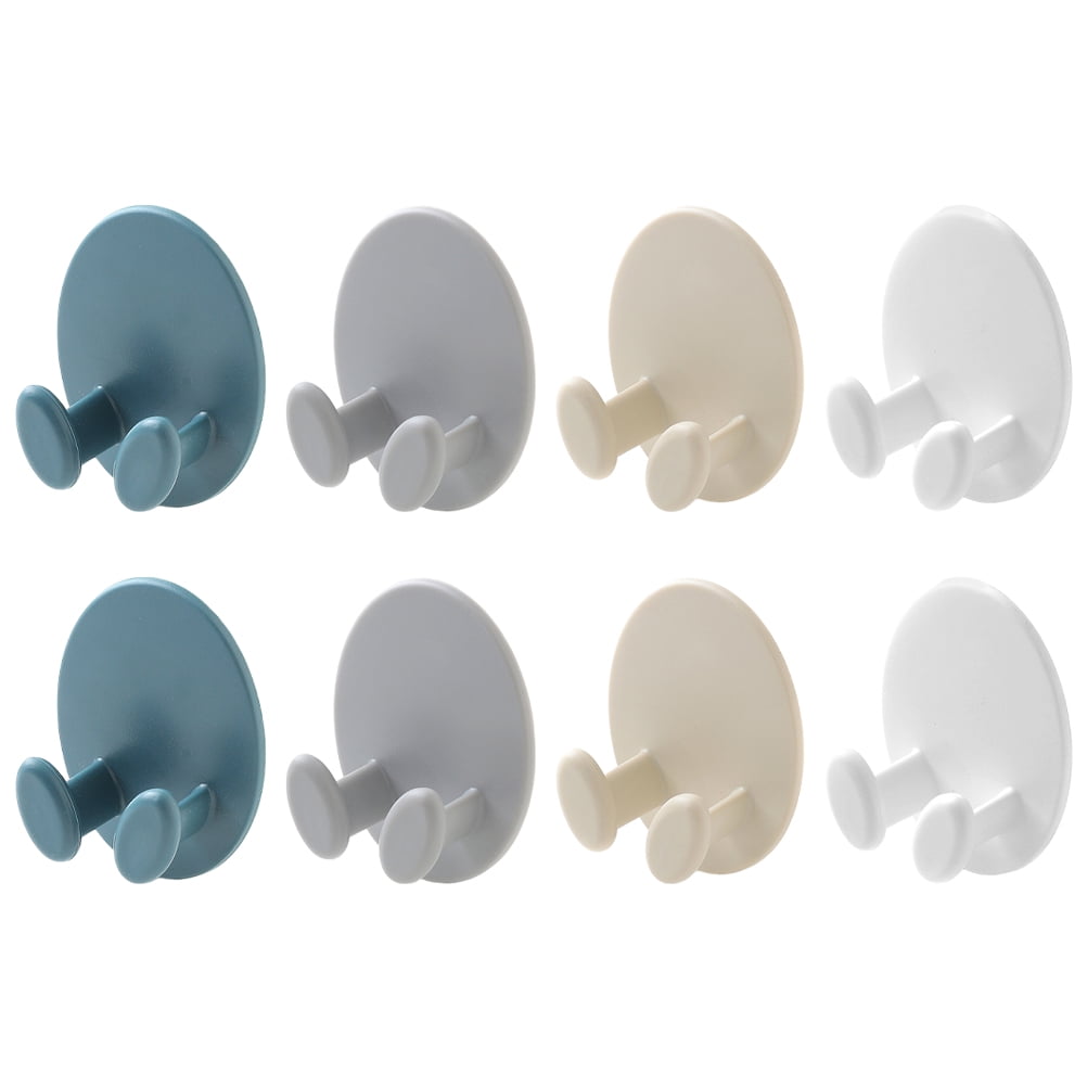HOOWIFFY 8Pcs Storage Hooks Assorted Adhesive Wall Mounted Organizer ...