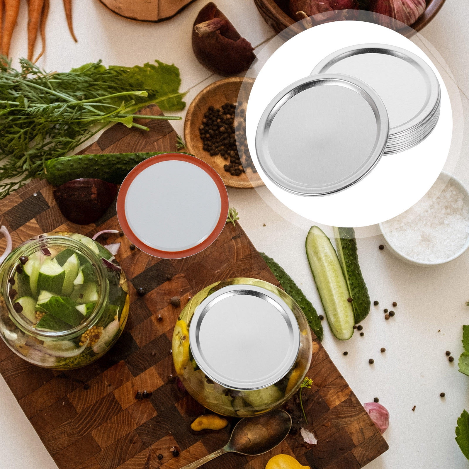 HOOWIFFY Airtight Lids Canning Lids 3.38Inch Round For Home Use 20pcs ...