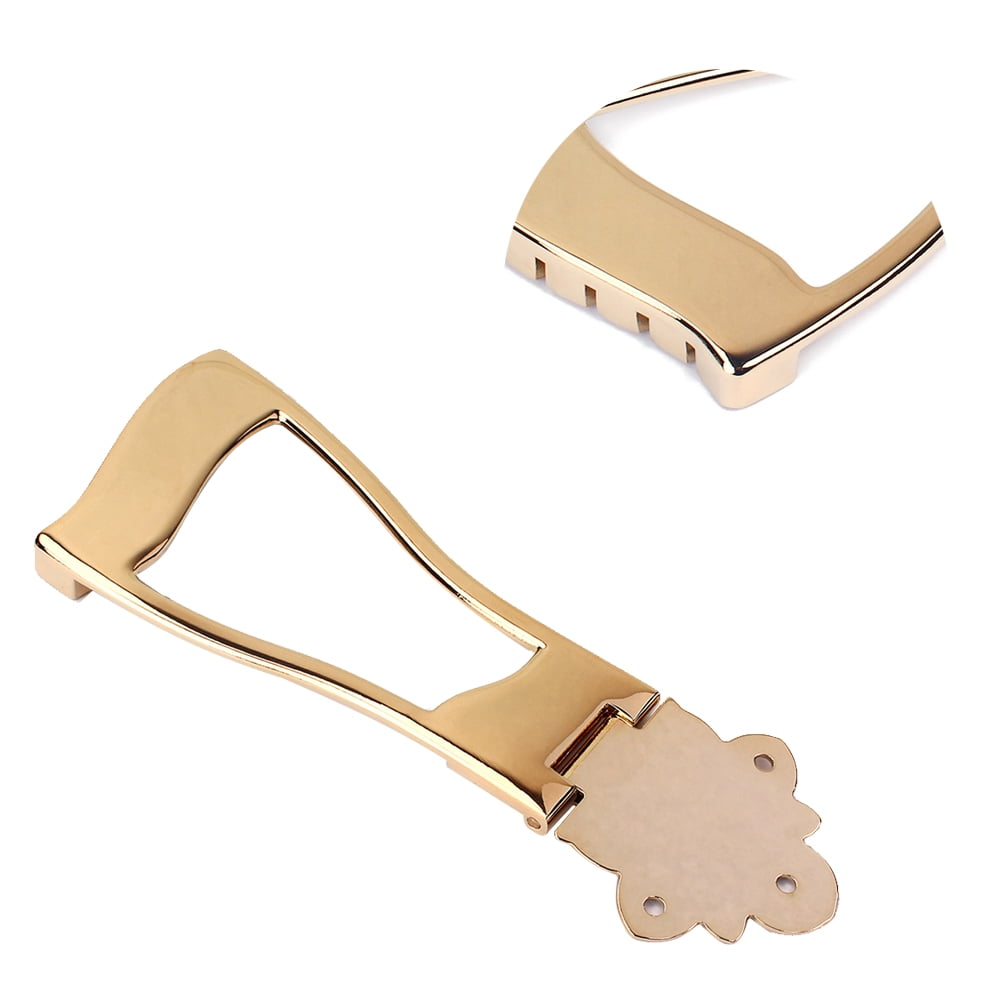 HOOWIFFY Archtop Jazz Guitar Bridge 1Set Golden Metal Replacement Part ...