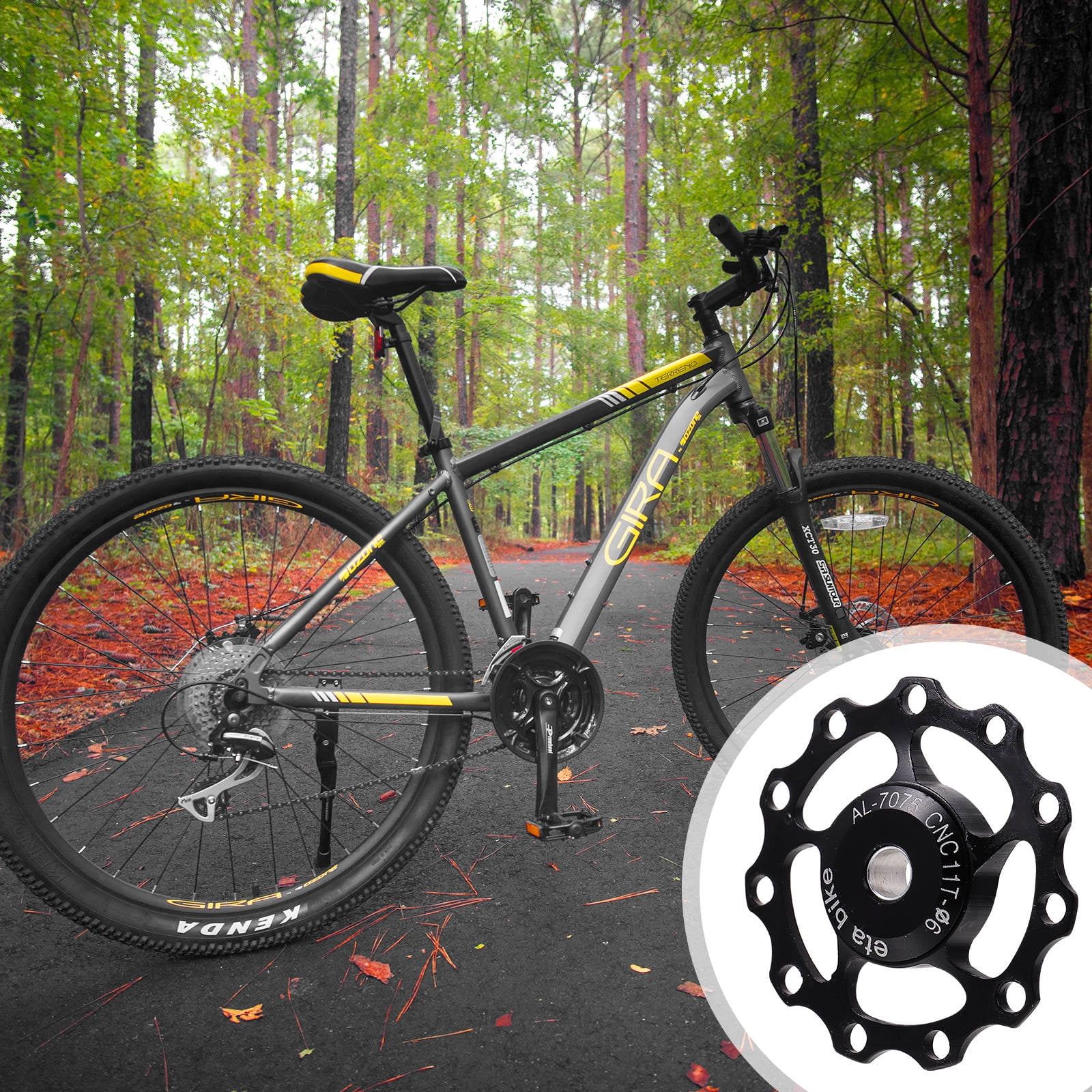 HOOWIFFY Bike Guide Wheel Black Aluminum Alloy 1Pcs 1.7X1.7in - Walmart.com
