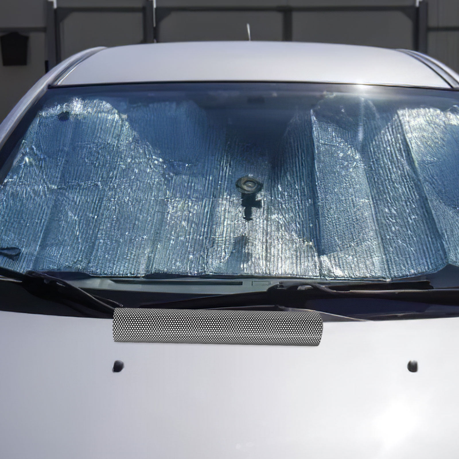 HOOWIFFY Car Front and Rear Windshield Sun Visor p Black Heat Reduction ...