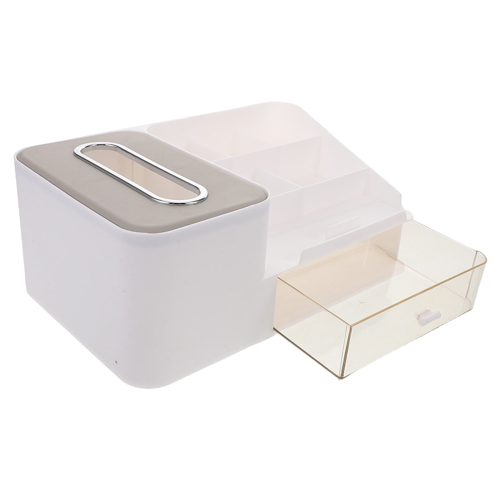 HOOWIFFY Desktop Tissue Dispenser with Drawer Beige Tissue Holder ...