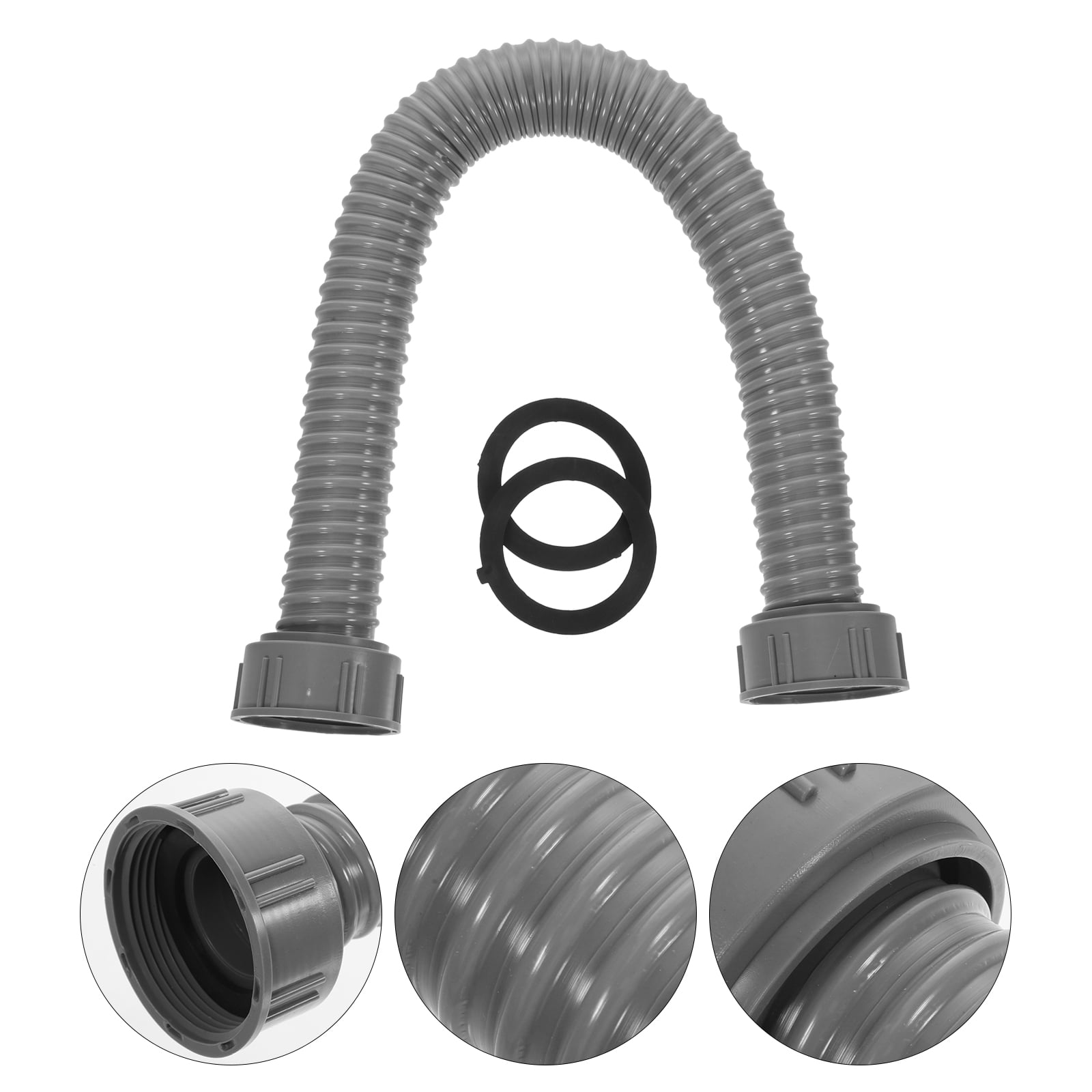 HOOWIFFY Plastic Flexible Drain Pipe Ridged Sealing Kitchen Sink ...