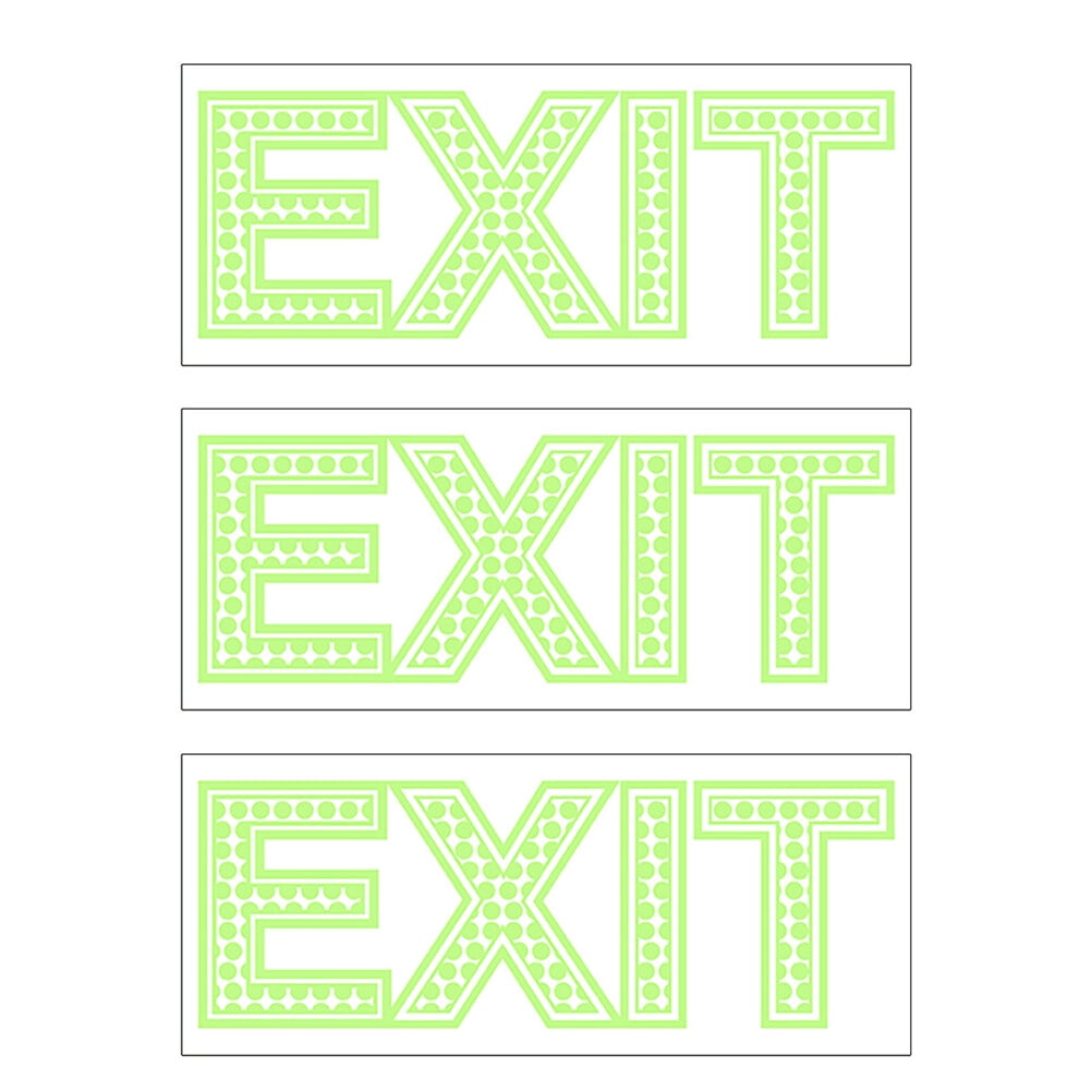 HOOWIFFY Emergency Exit Sticker Glow In The Dark For Workplace Safety ...