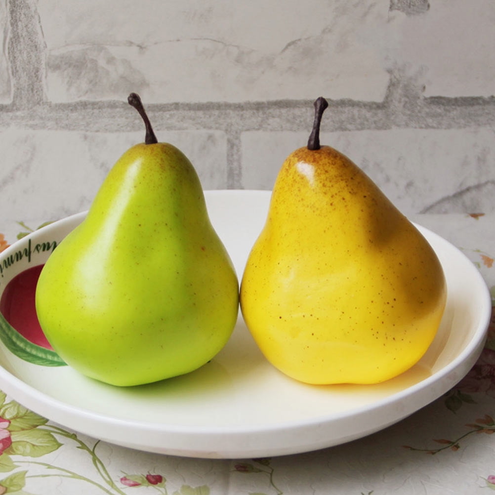 HOOWIFFY Realistic Green Foam Pears for Home Decoration, Kitchen ...