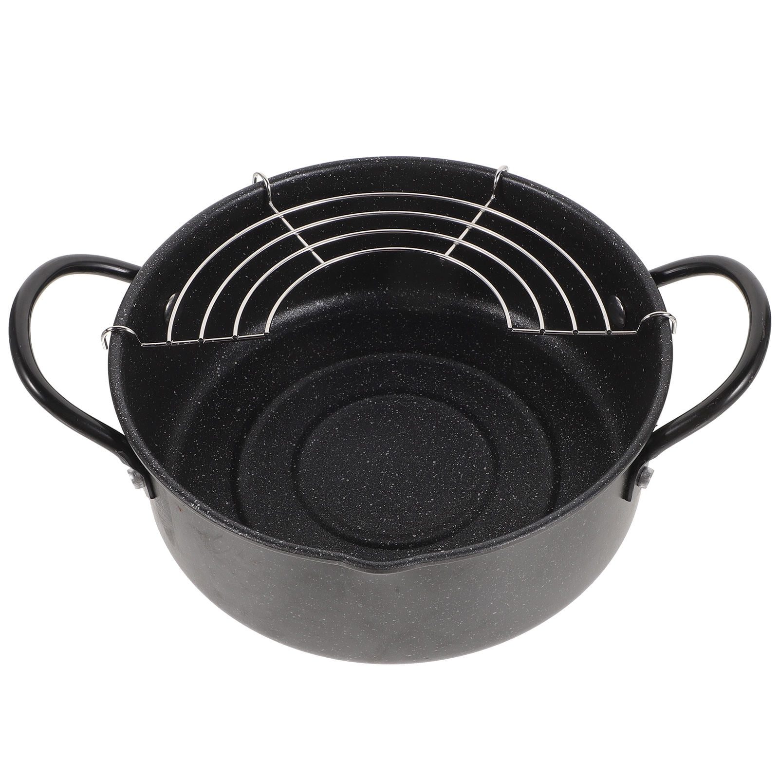 HOOWIFFY Japanese Cooking Pot Tempura Frying Pan Oil Draining 1 Set ...