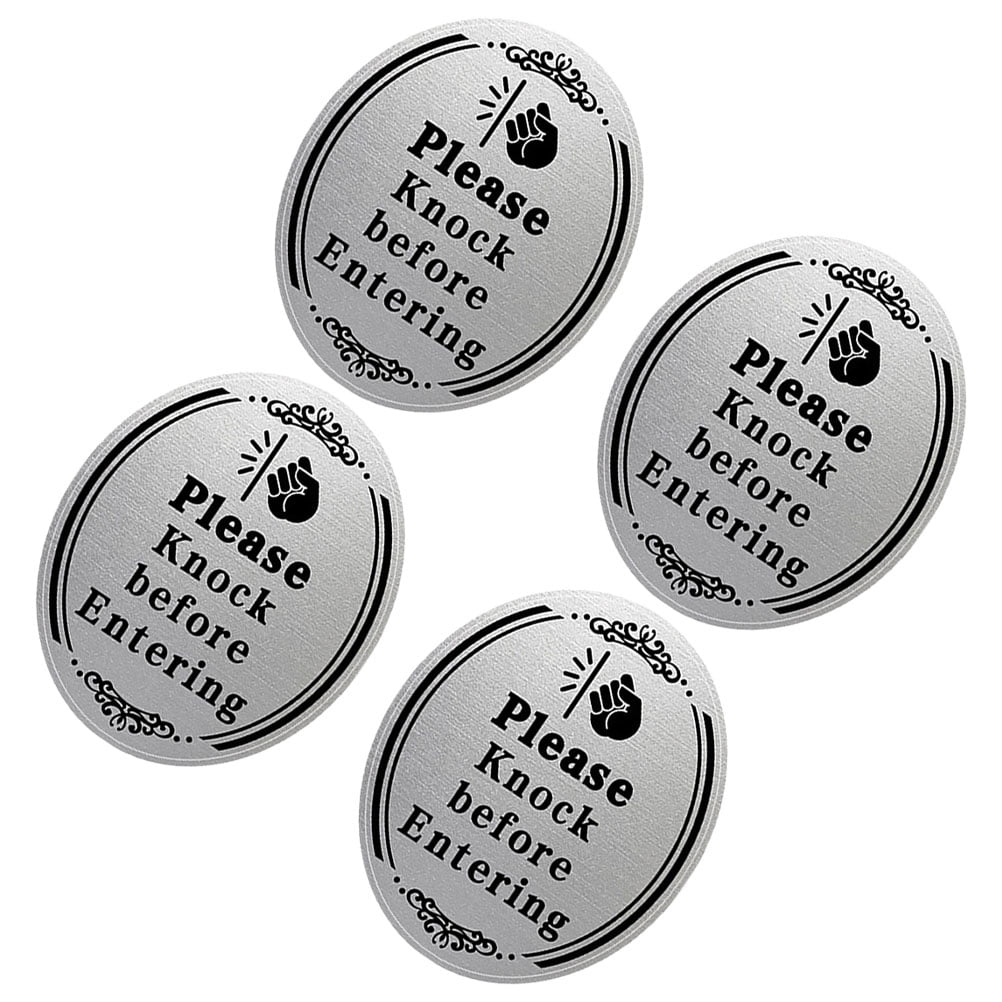 HOOWIFFY Please Knock Sign for Home Door Black PVC Stickers High ...