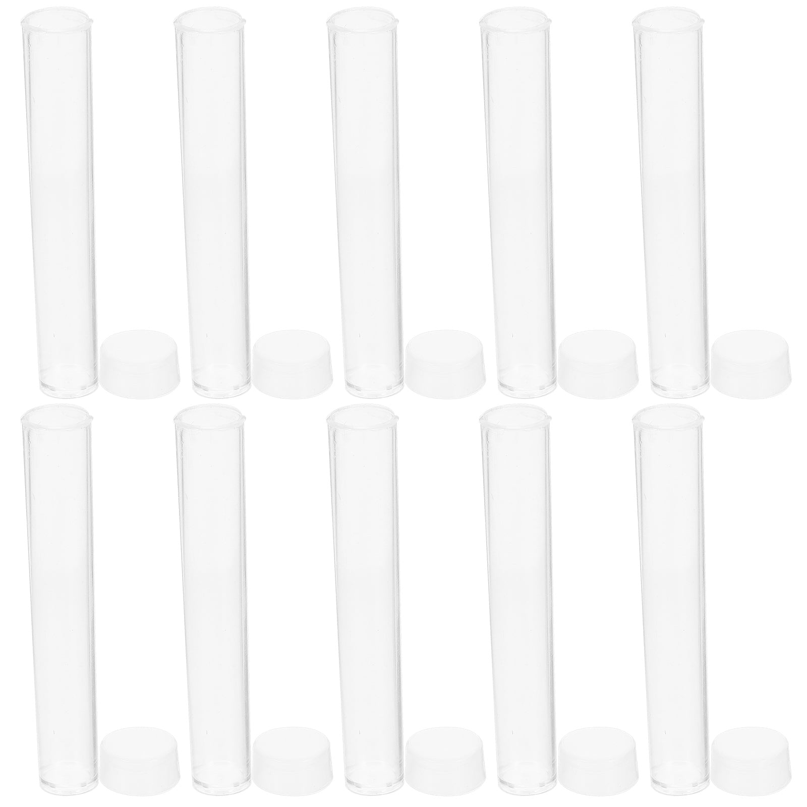 HOOWIFFY Laboratory Work 25Pack Transparent Cylindrical Test Tubes with ...