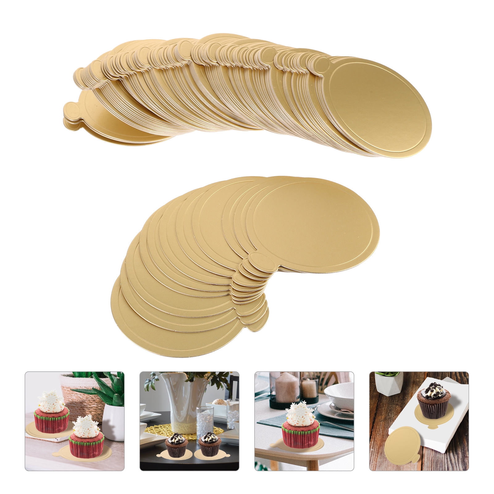 HOOWIFFY Disposable Cake Bases Paper 100Pcs 4X3.5In - Walmart.com