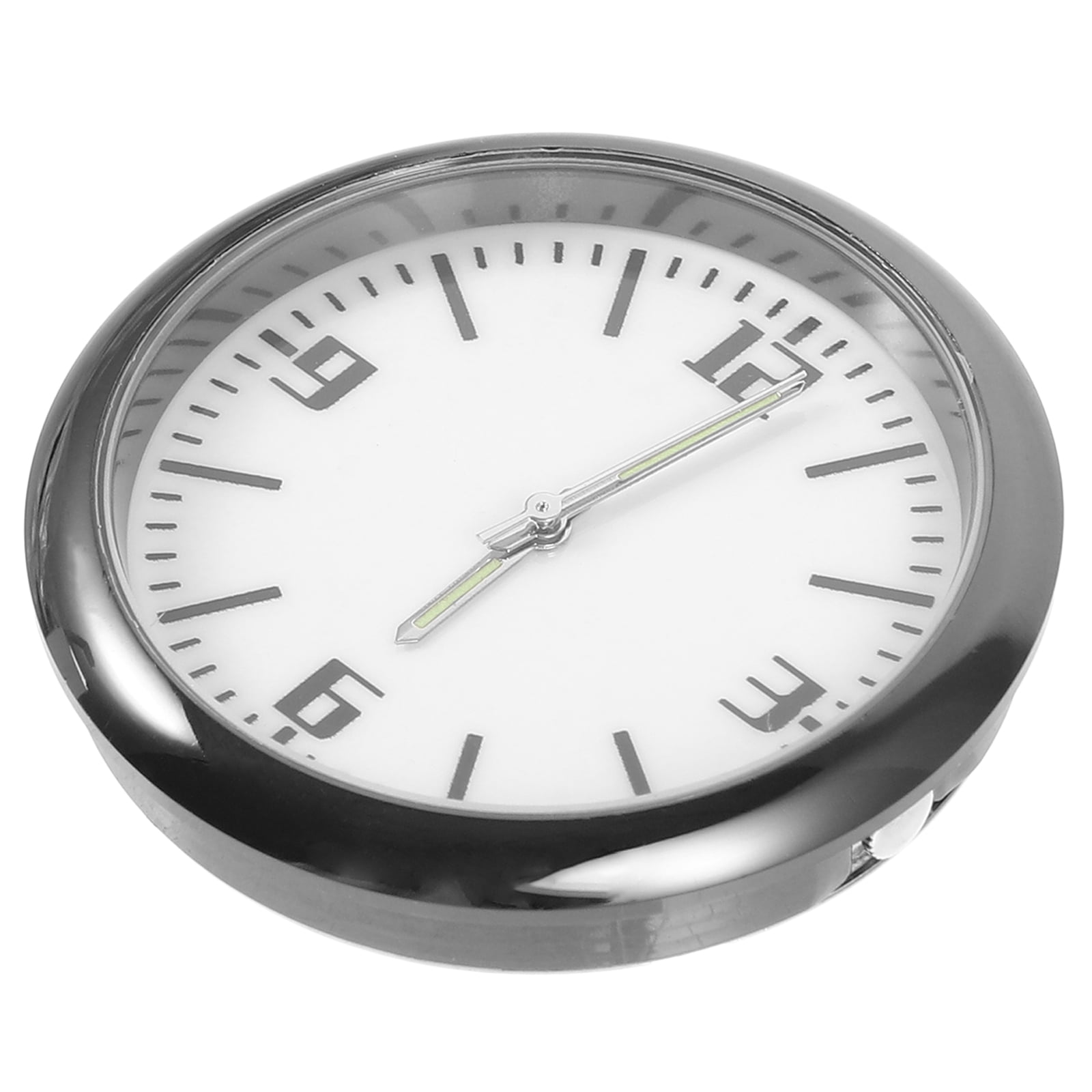 HOOWIFFY Small White Metal Vehicle Clock Portable for Car Dash and Desk ...