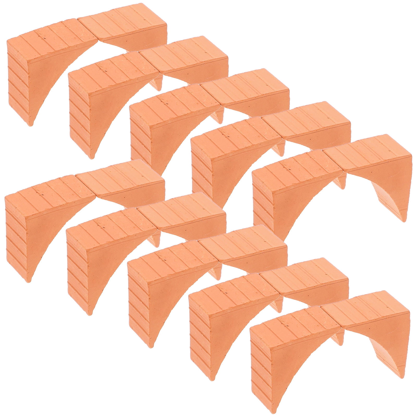 HOOWIFFY 20Pcs Miniature Door Brick Clay Brown Building Bricks ...